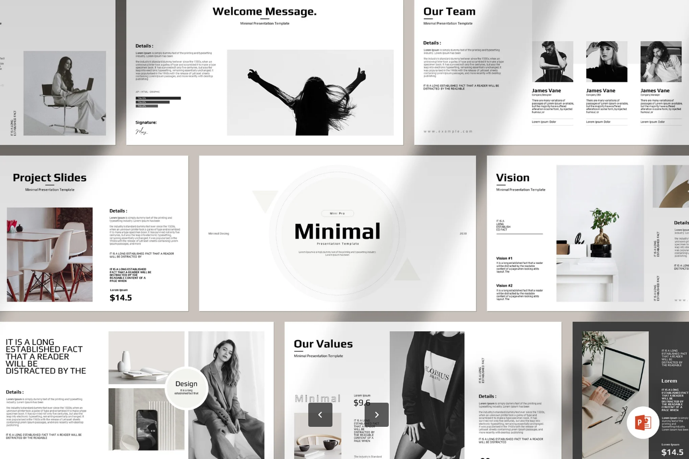 高级感极简商务PPT模板23页 – 企业级可编辑创意扁平化设计PPTX下载 _ 果觅网（gooodme）